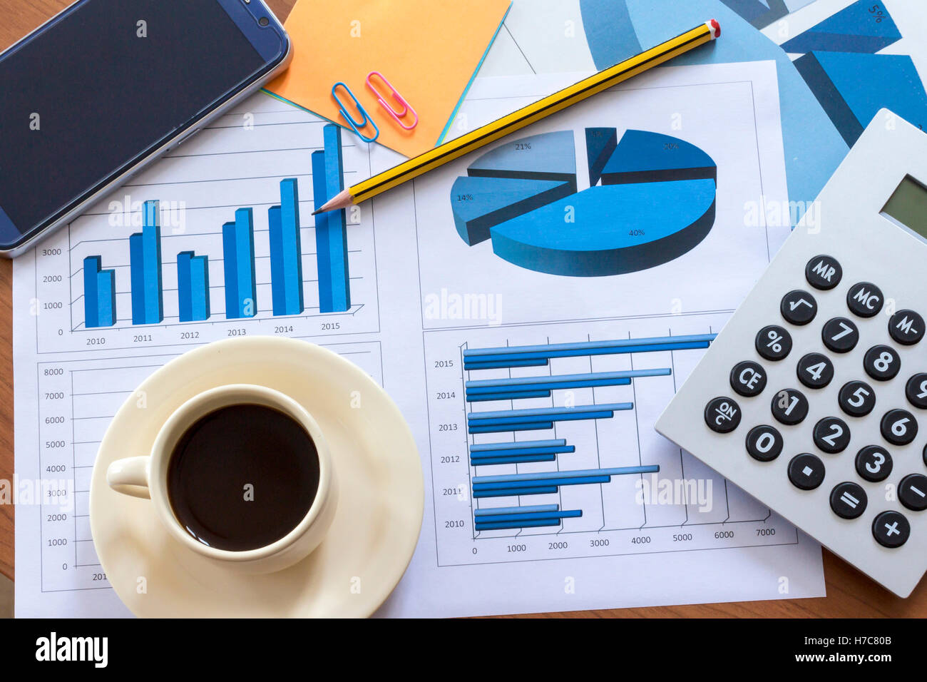 Tablet computer charts calculator hi-res stock photography and images ...