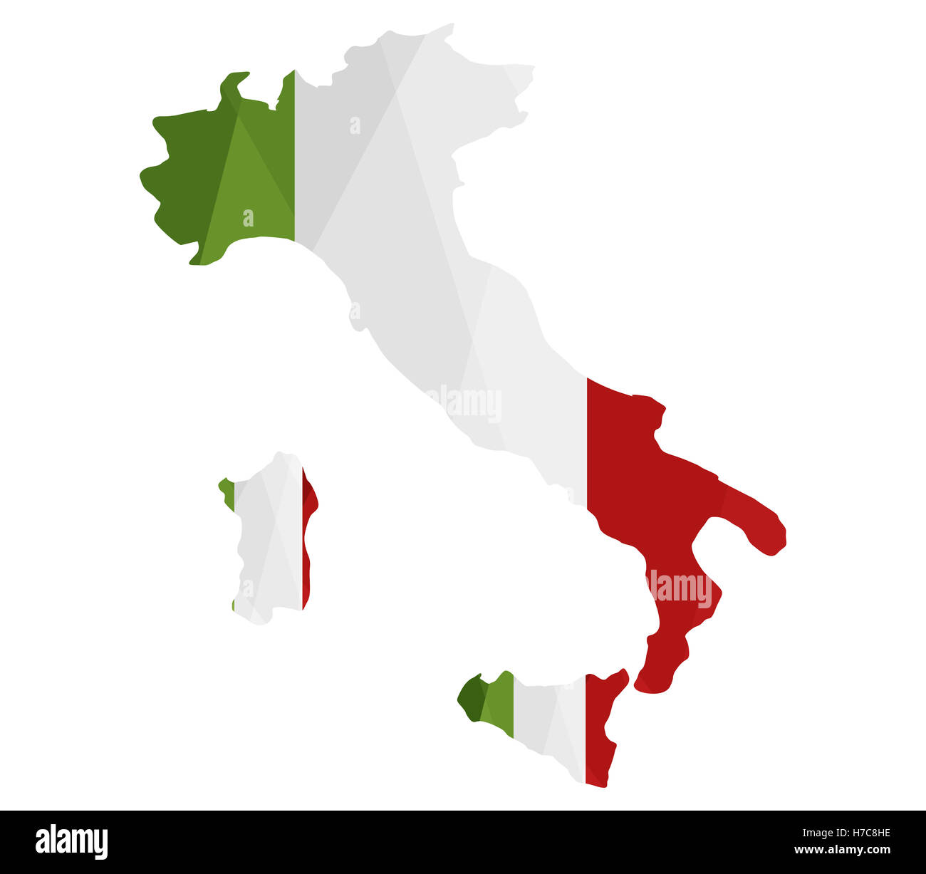 Italy map with flag Stock Photo - Alamy