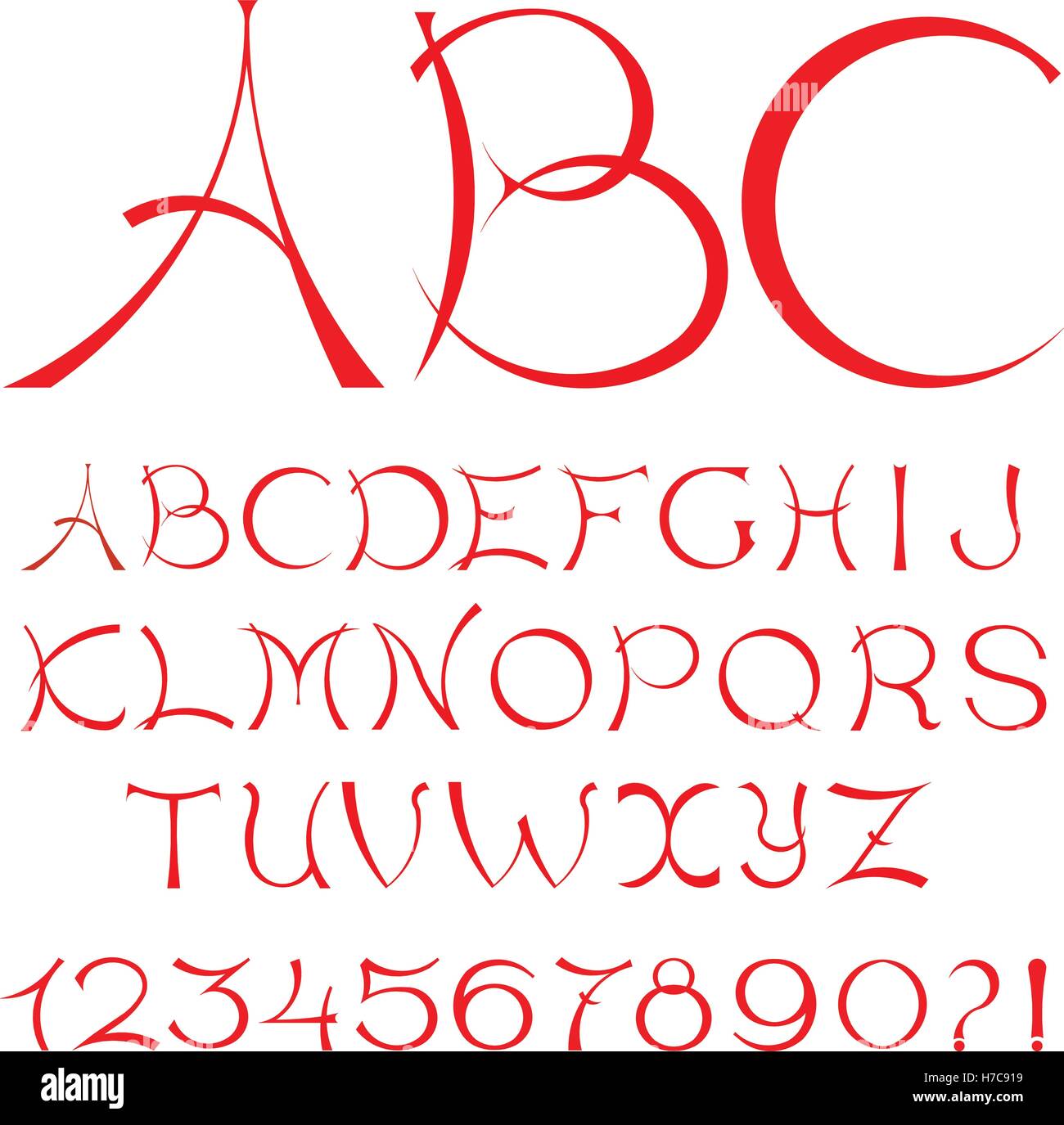 Decorative handcrafted Arched vector font Stock Vector Image & Art - Alamy