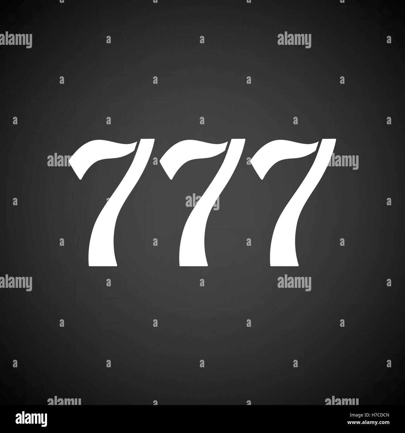 777 icon. Black background with white. Vector illustration Stock Vector ...