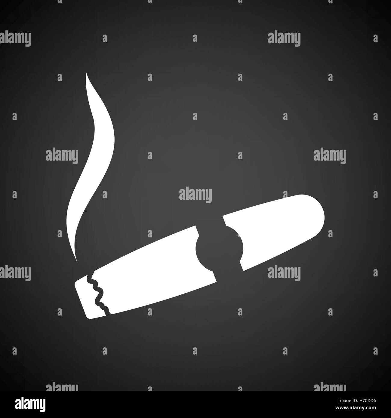 Cigar icon. Black background with white. Vector illustration Stock ...