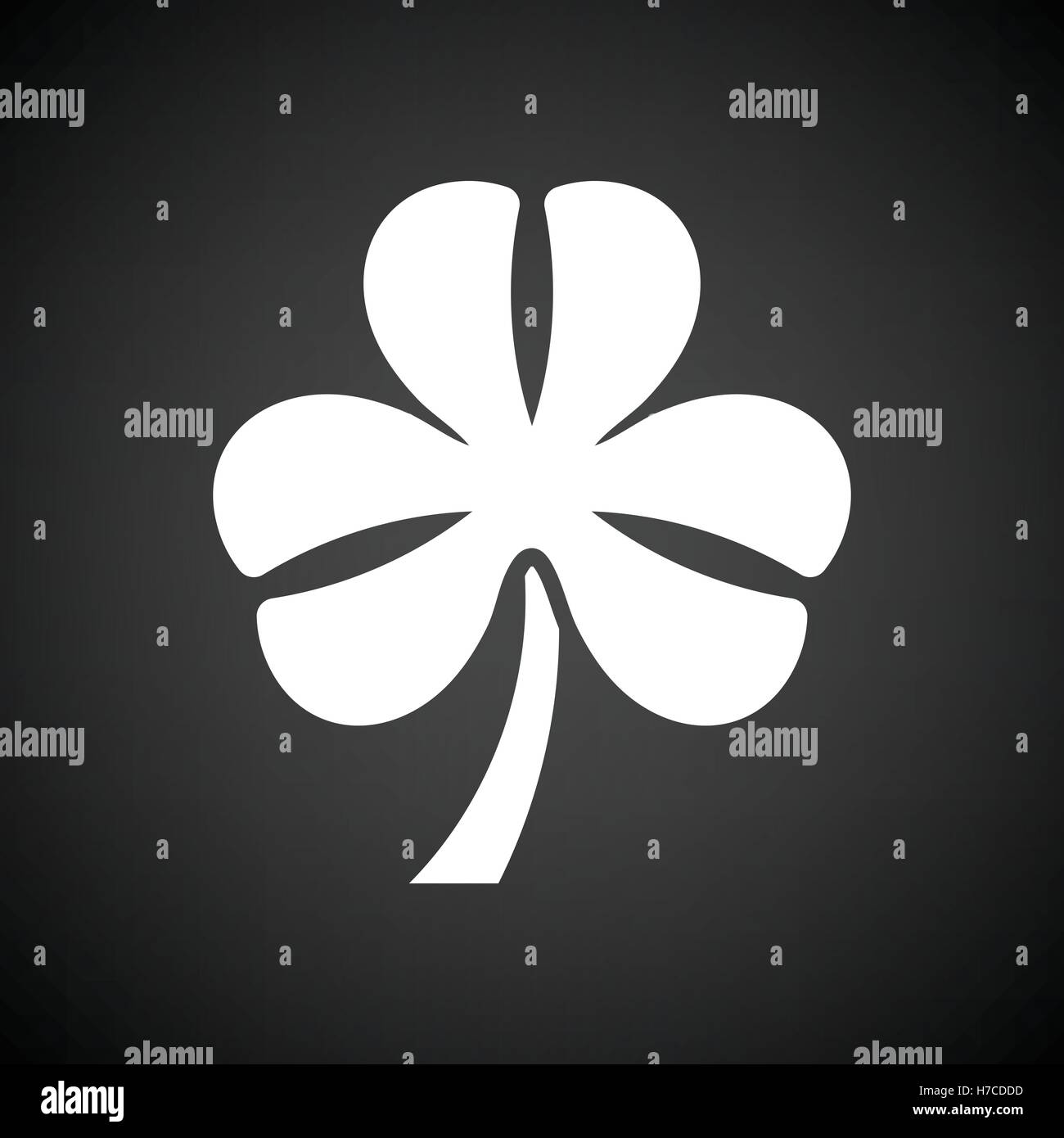 Shamrock icon. Black background with white. Vector illustration Stock ...