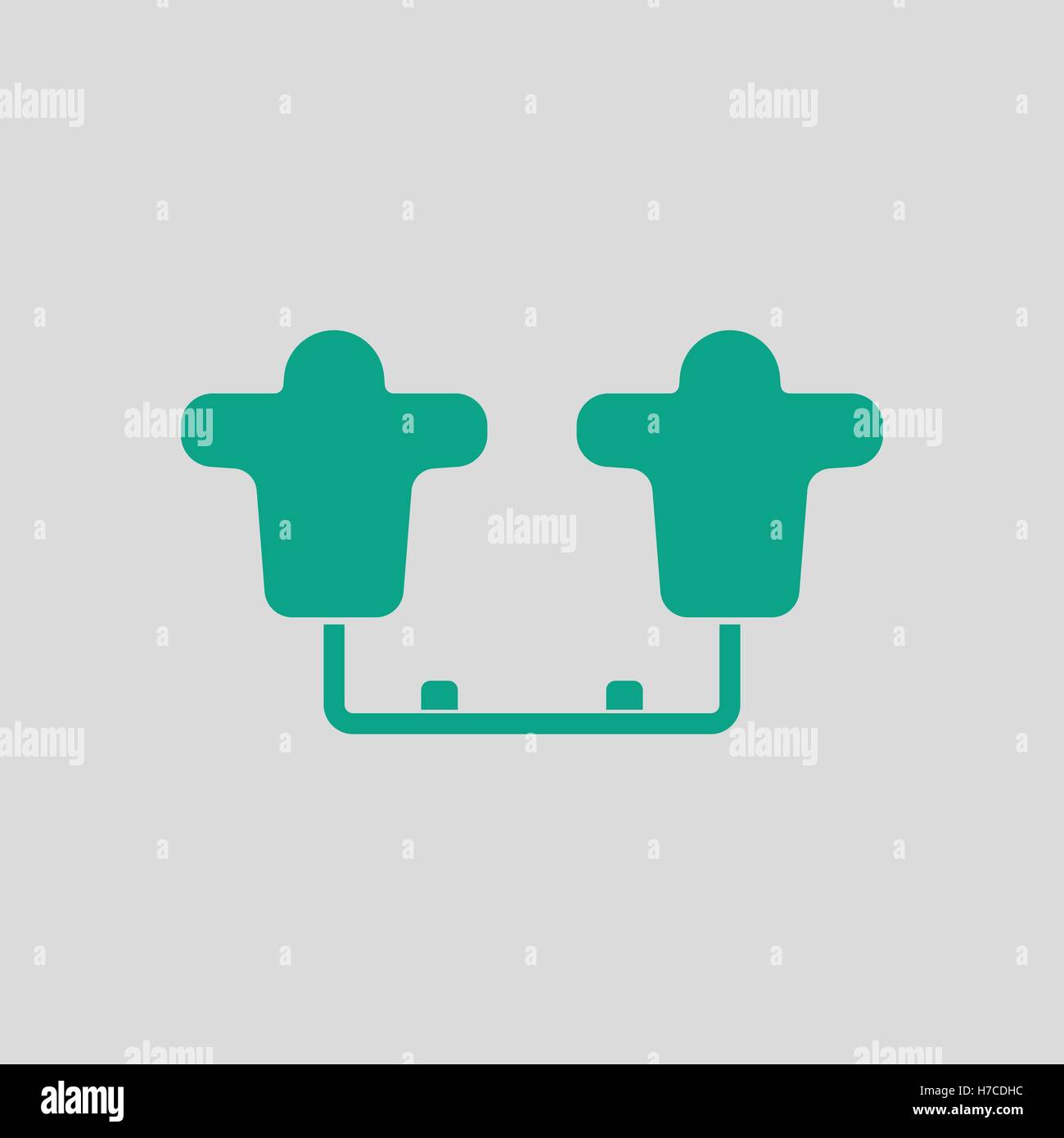 American football tackling sled icon. Gray background with green ...