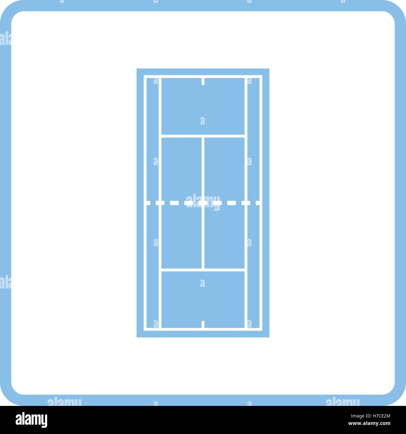 Tennis field mark icon. Blue frame design. Vector illustration Stock ...
