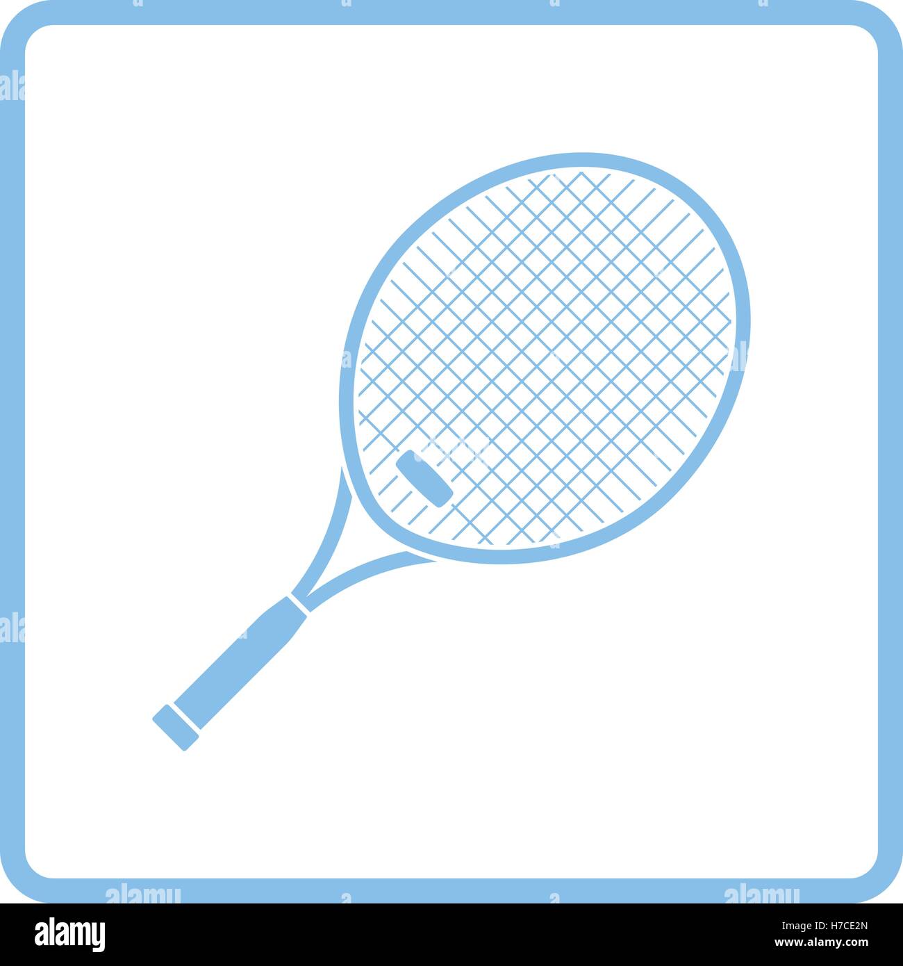 Tennis racket icon. Blue frame design. Vector illustration Stock Vector ...