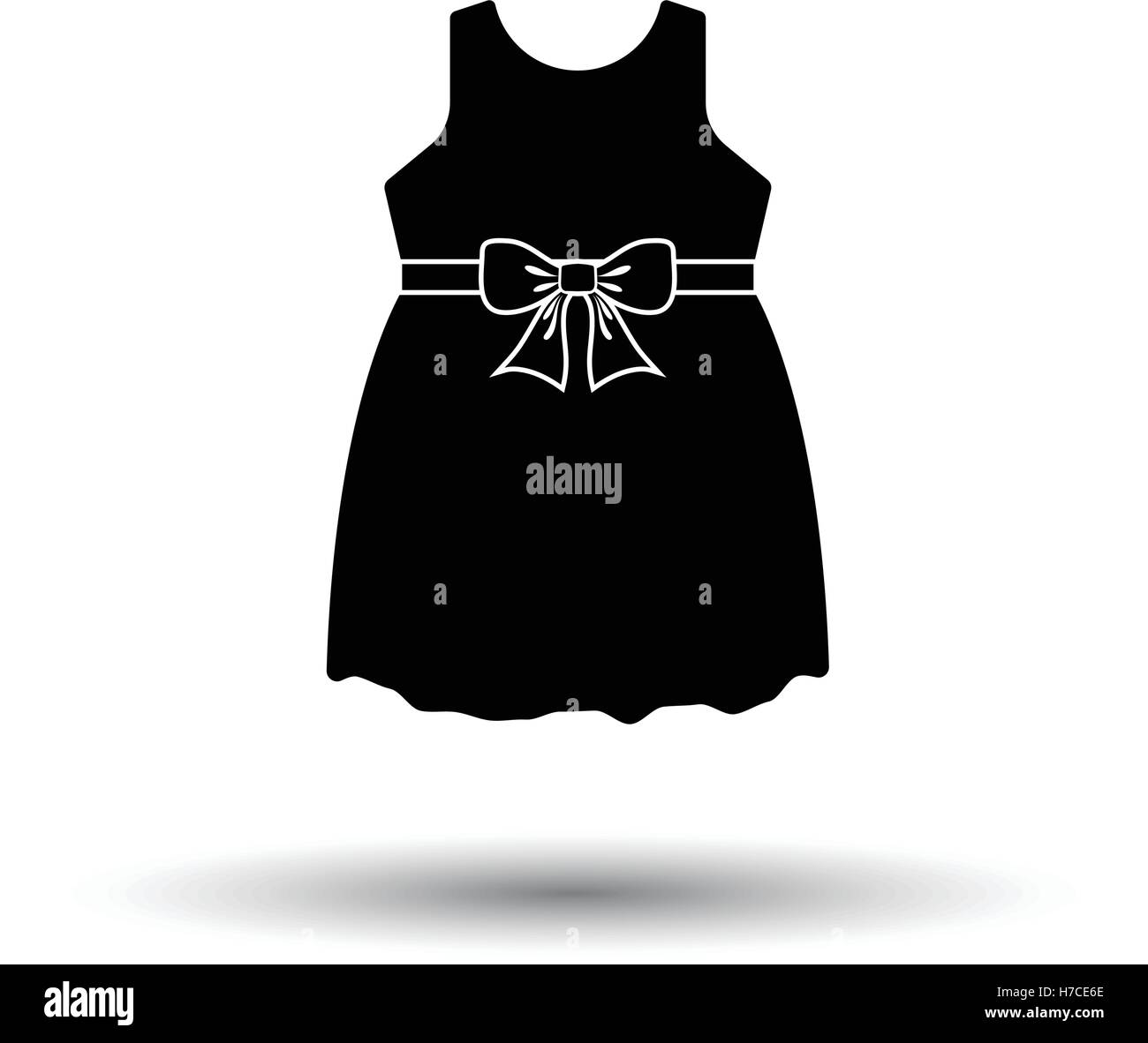 Baby girl dress icon. White background with shadow design. Vector ...