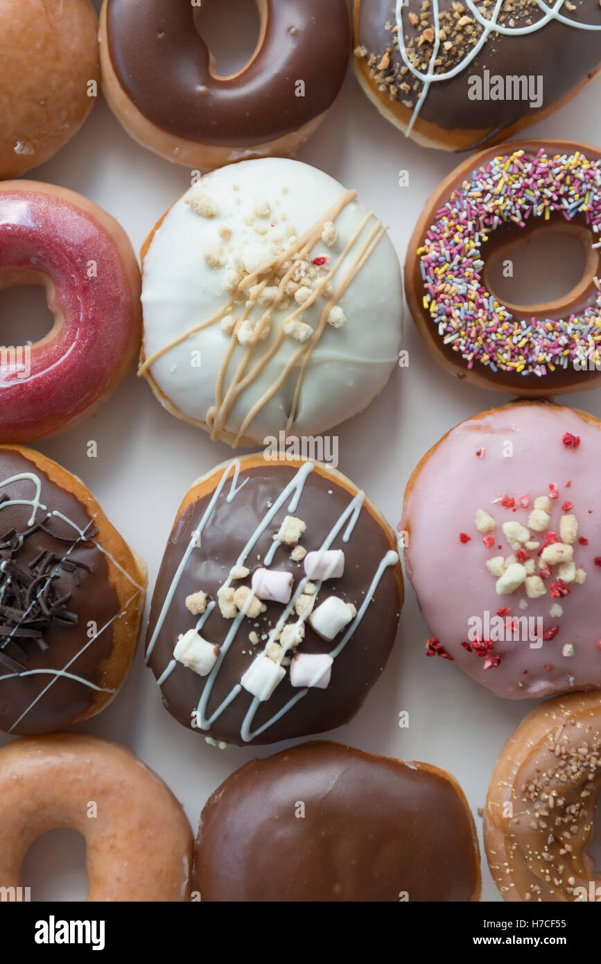 A selection box of a dozen donuts Stock Photo - Alamy