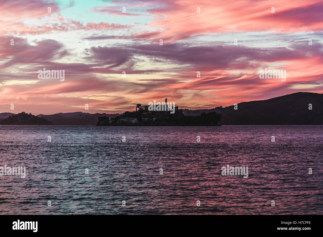 Photo of Colorful Sunset at Alcatraz Prison in San Francisco ...