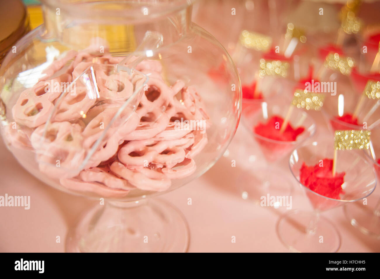 Party Desserts and Birthday Celebration. Sweets for Kids Stock Photo ...