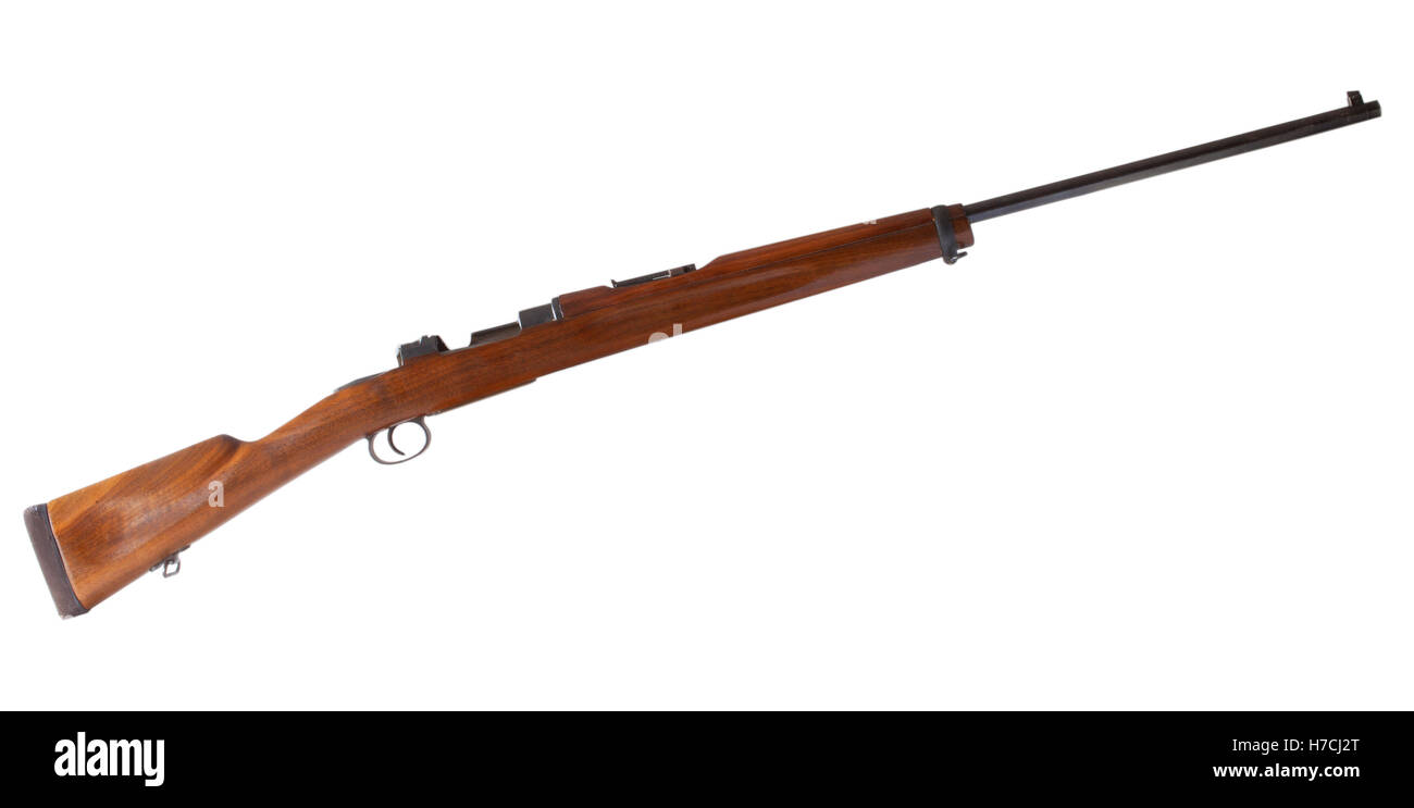 Bolt action rifle with the bolt out isolated on white Stock Photo - Alamy