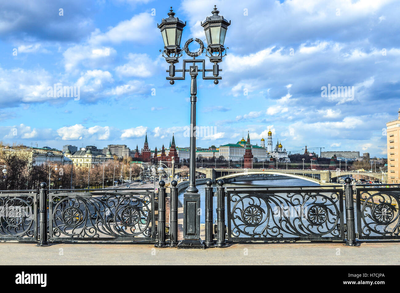 Street lamp about Kremlin in Moscow downtown (Red square Stock Photo ...
