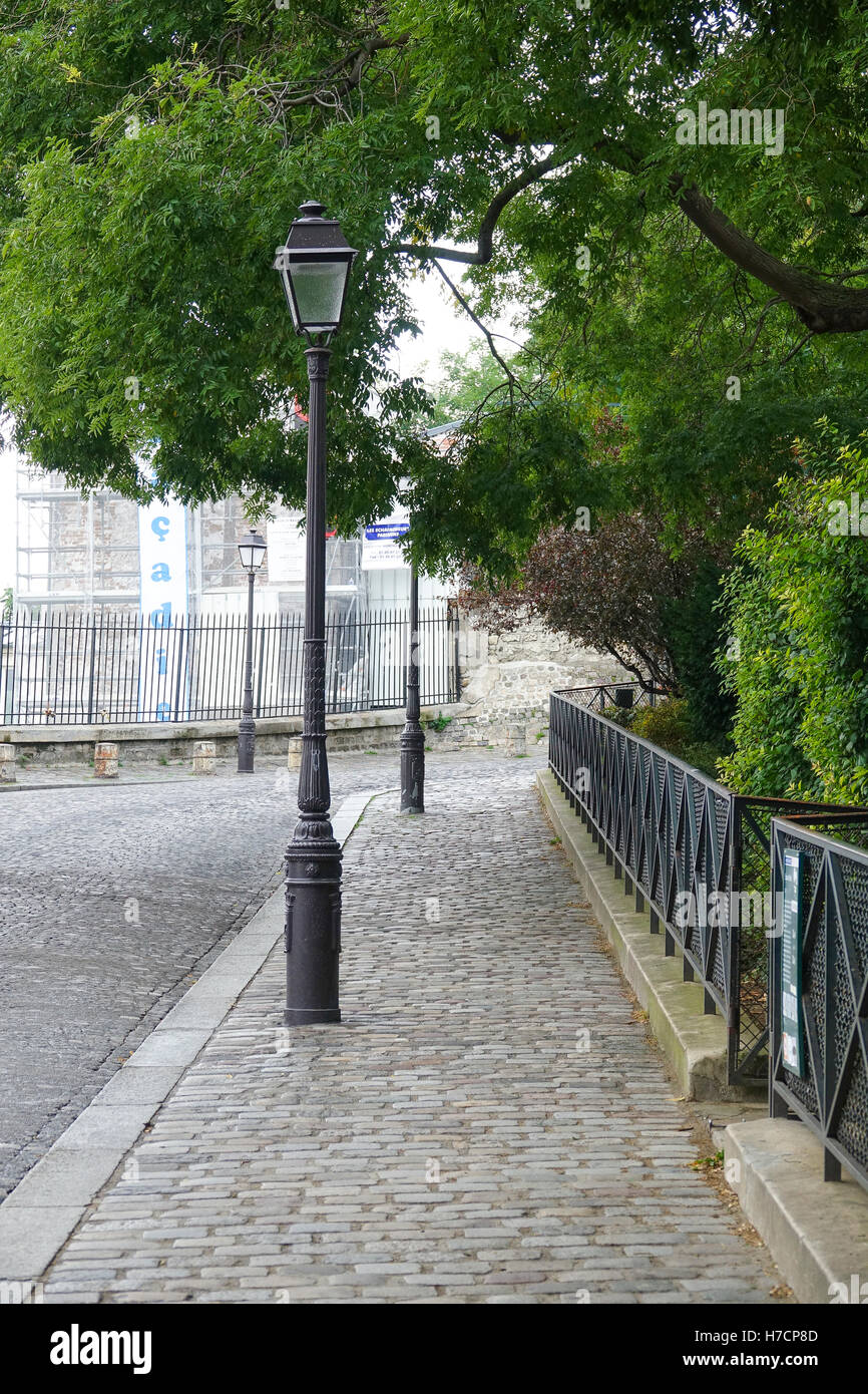 Typical romantic Street view in Paris Stock Photo - Alamy