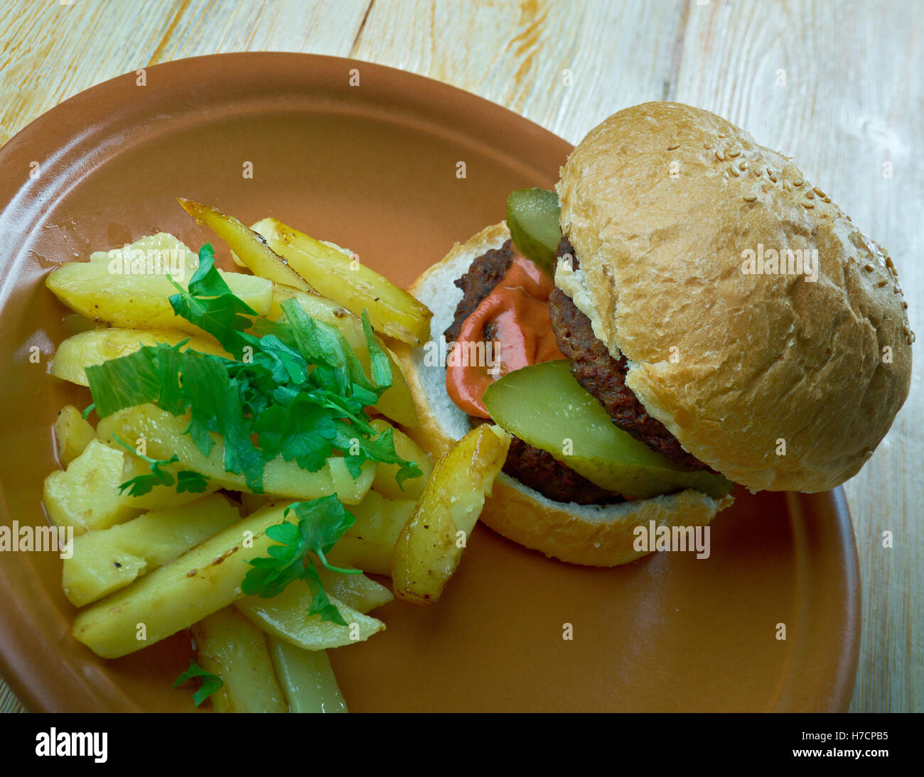 Bocado Burger, Double beef Stack Makes Stock Photo - Alamy