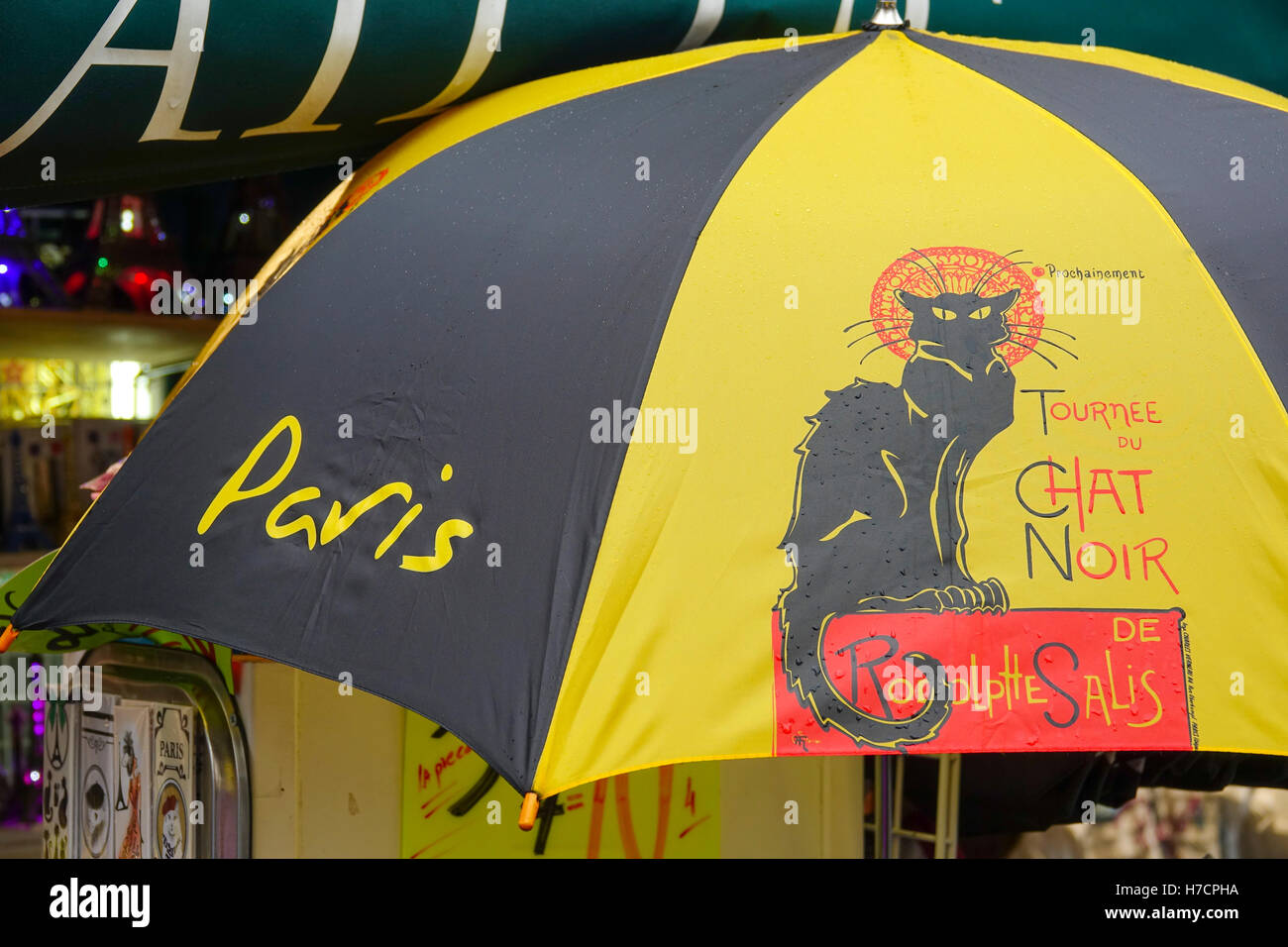 Black Cat umbrella - a souvenir from Paris Stock Photo - Alamy