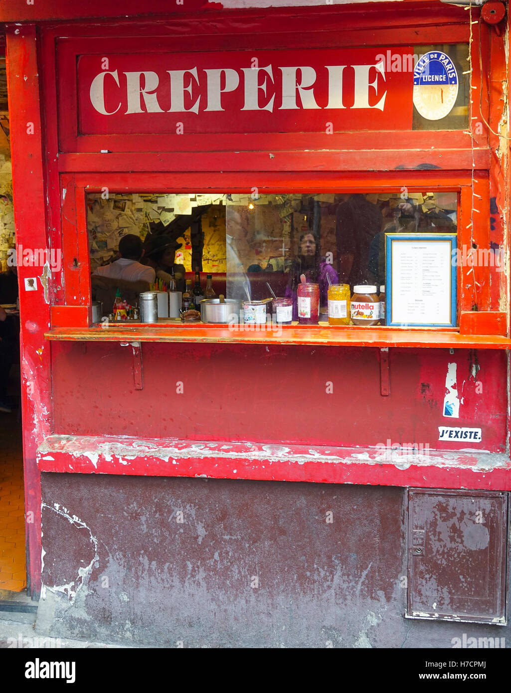 French Creperie on Montmartre hill in Paris Stock Photo - Alamy