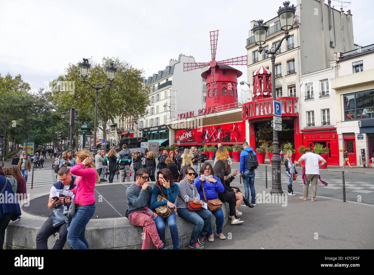 The Square at Moulin Rouge - a hot spot for tourists Stock Photo - Alamy