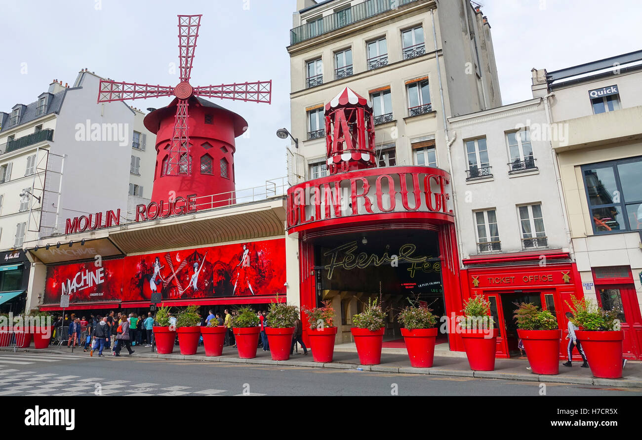 The famous Moulin Rouge cabaret venue in Paris Stock Photo - Alamy