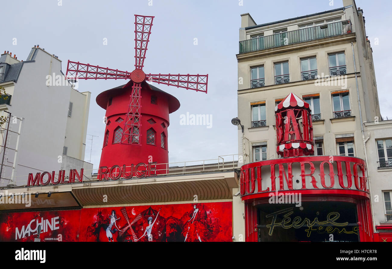 The famous Moulin Rouge cabaret venue in Paris Stock Photo - Alamy