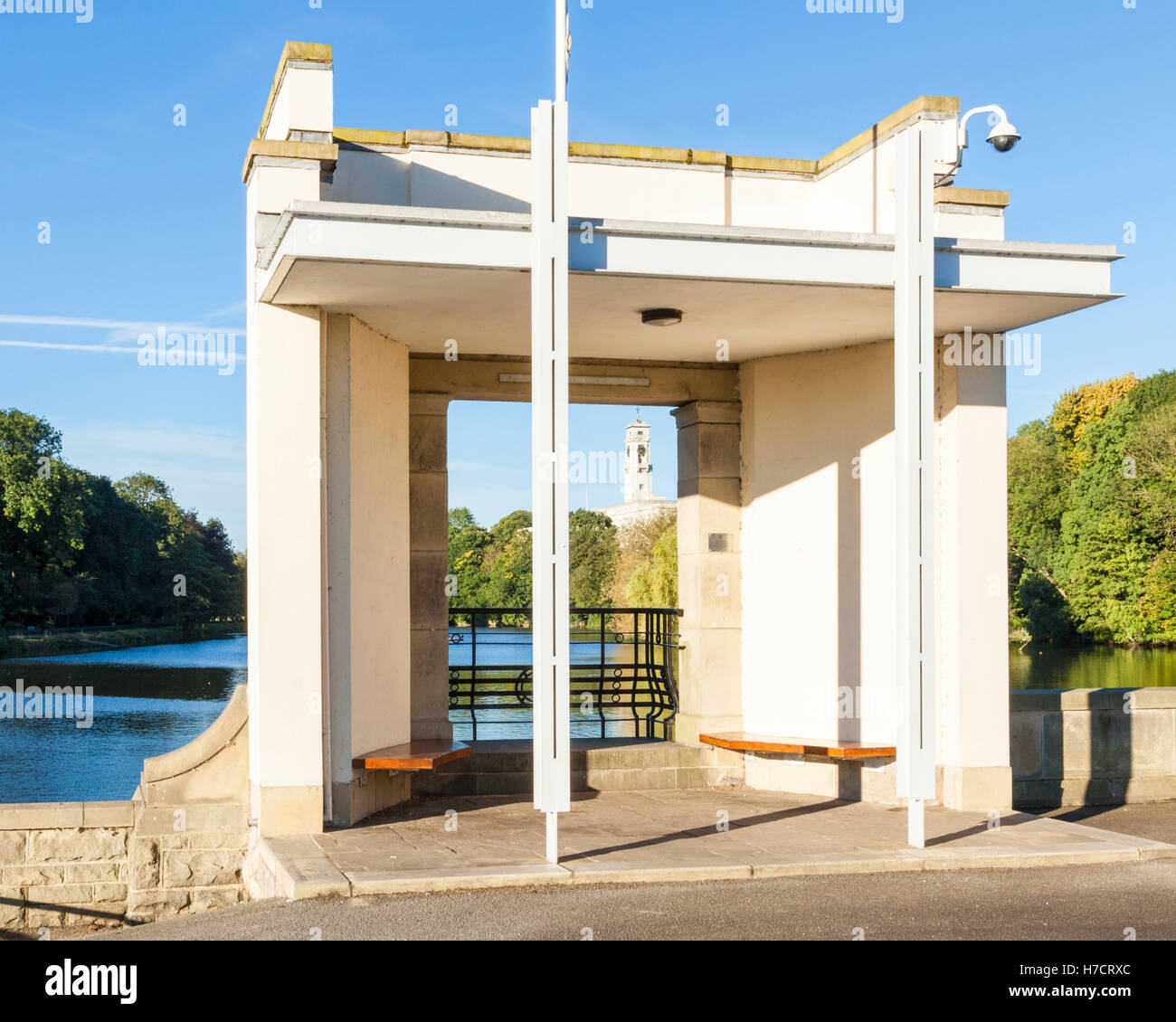 The Wilkinson Prospect overlooking the lake at Highfields Park with ...