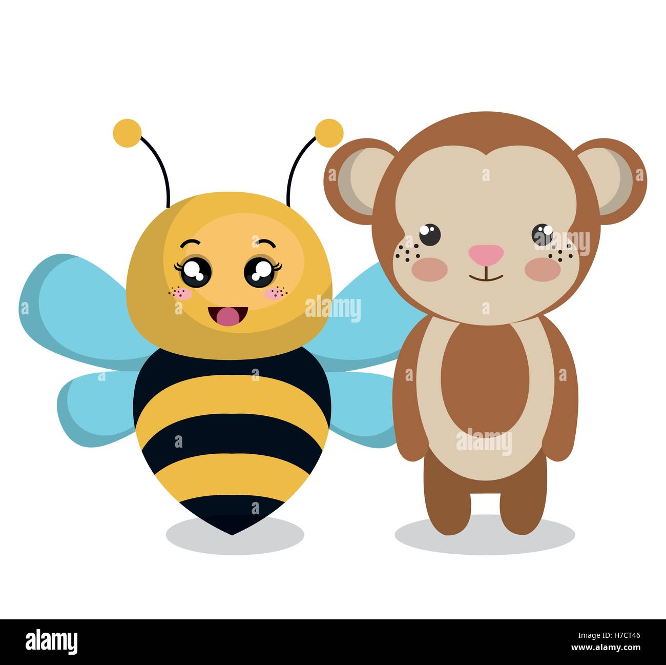 cute couple stuffed animals vector illustration design Stock Vector ...