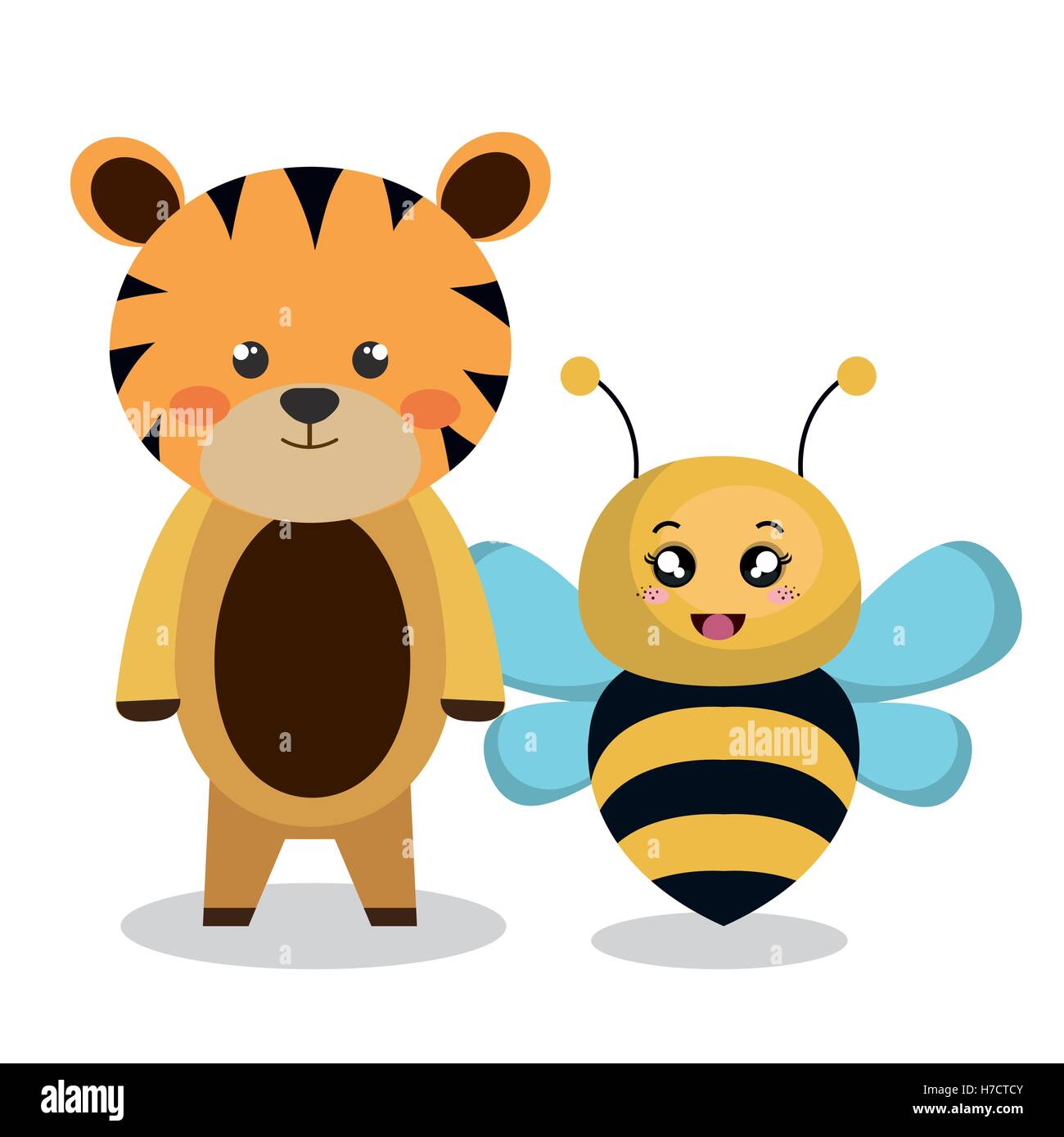 cute couple stuffed animals vector illustration design Stock Vector ...