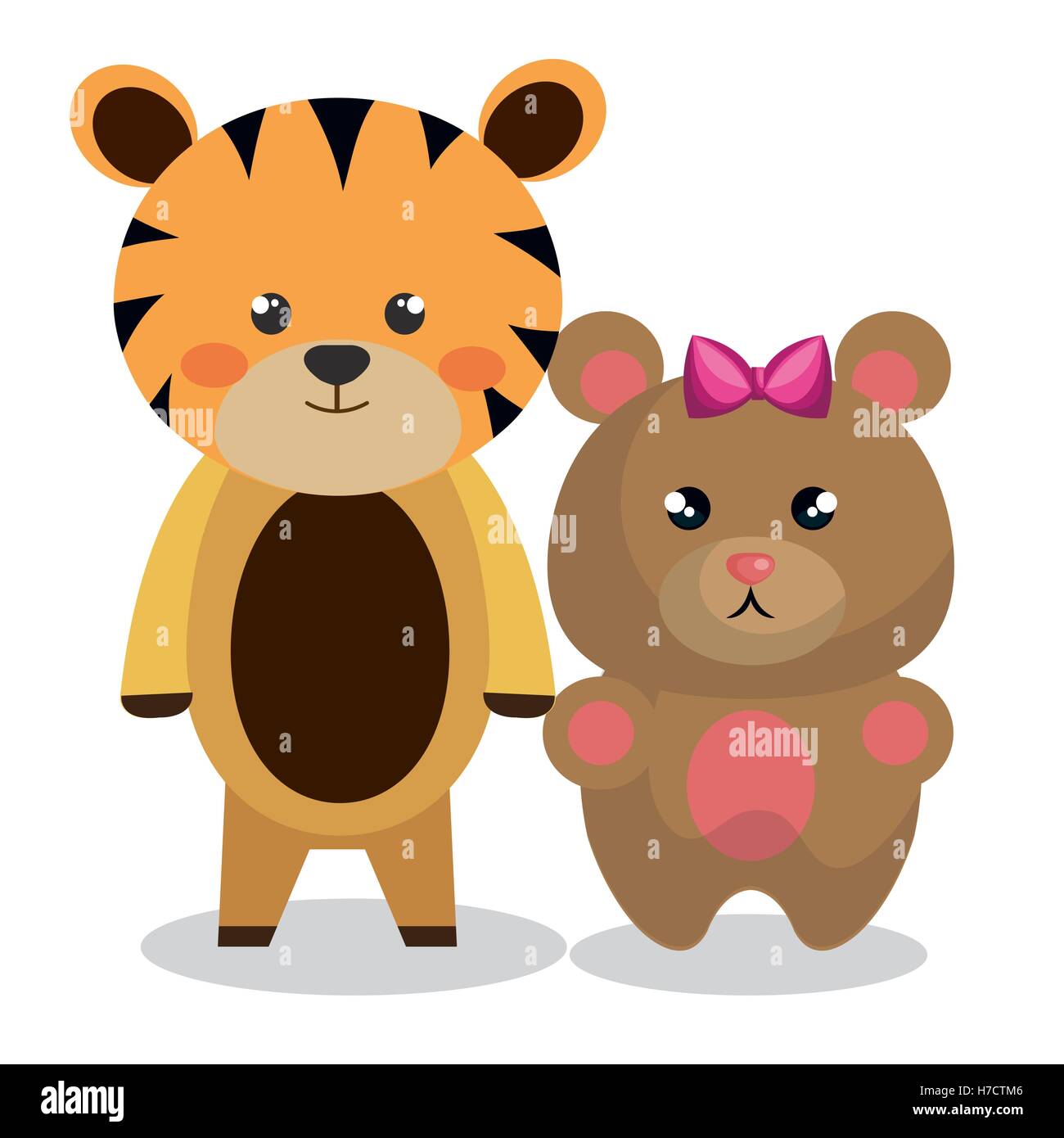 cute couple stuffed animals vector illustration design Stock Vector ...
