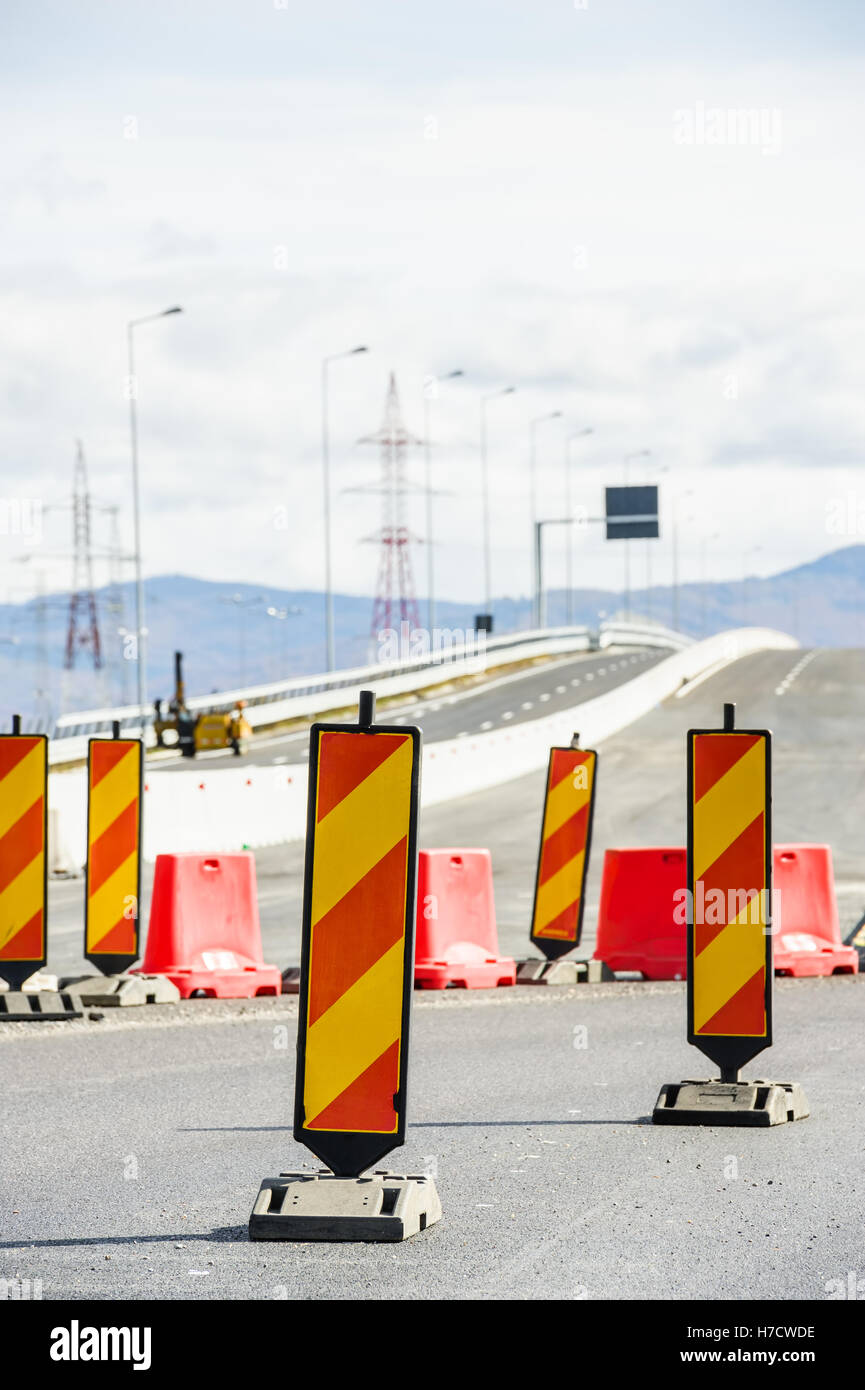 road blocked by repair Stock Photo - Alamy