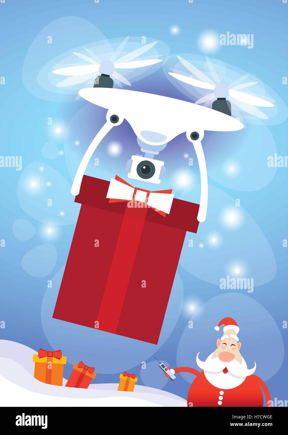 Santa claus drone delivery present hi-res stock photography and images ...