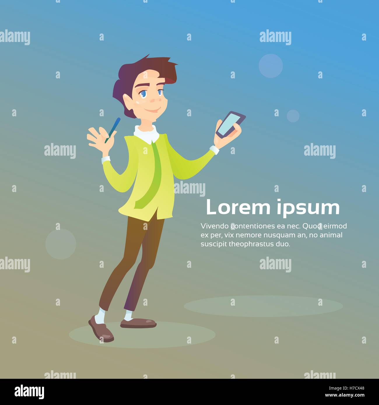 Guy chatting online texting using Stock Vector Images - Alamy