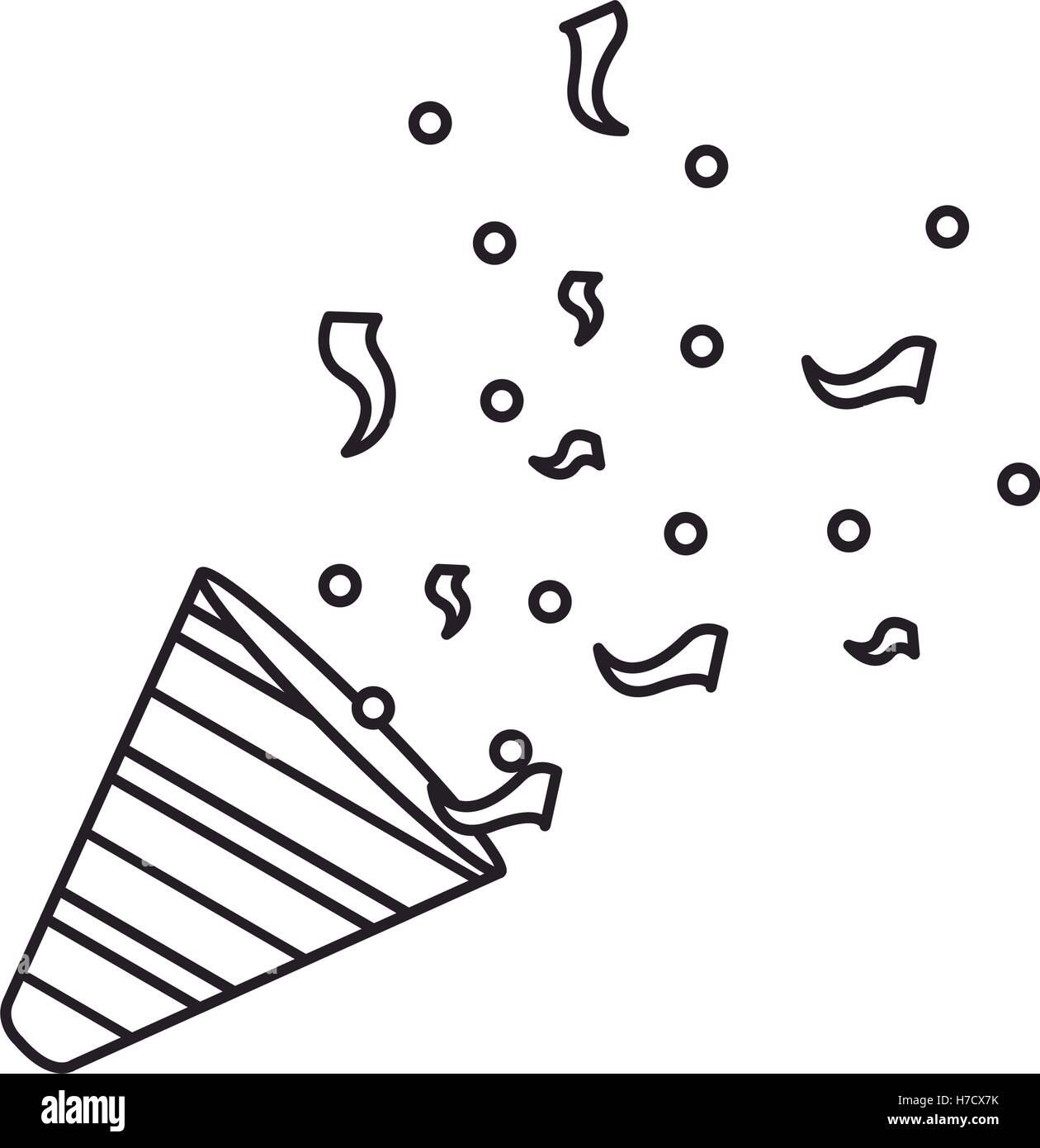 party firecracker icon over white background. happy birthday design ...