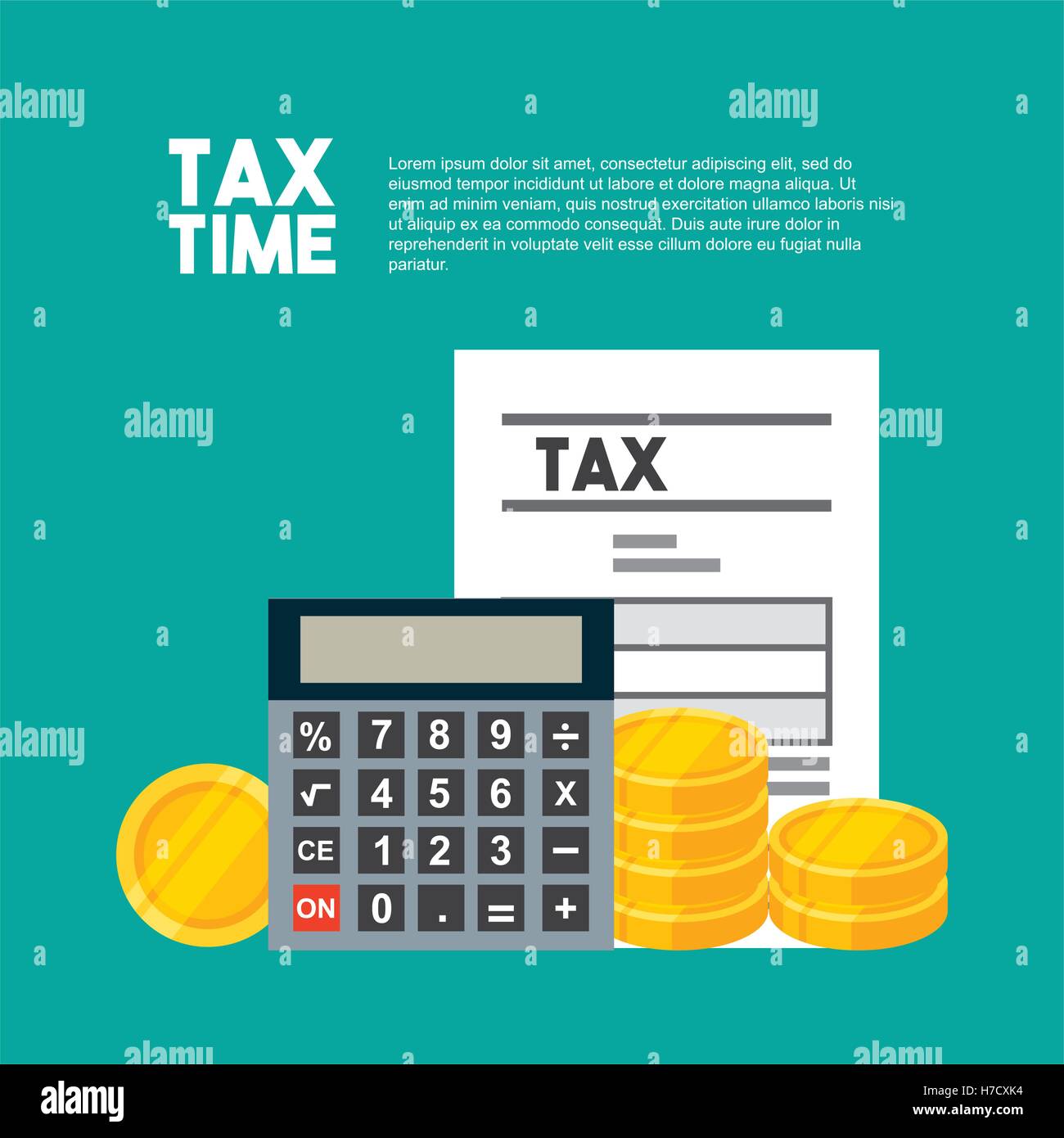 tax time flat icons vector illustration design Stock Vector Image & Art ...