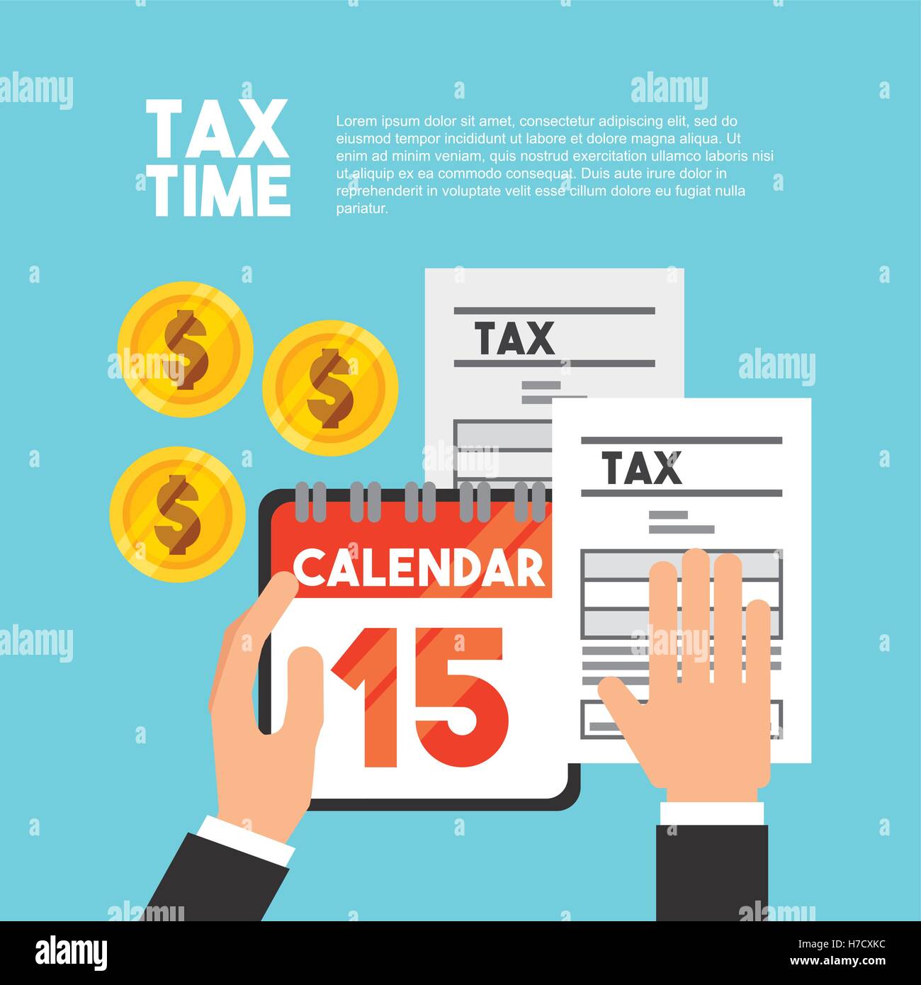 tax time flat icons vector illustration design Stock Vector Image & Art ...