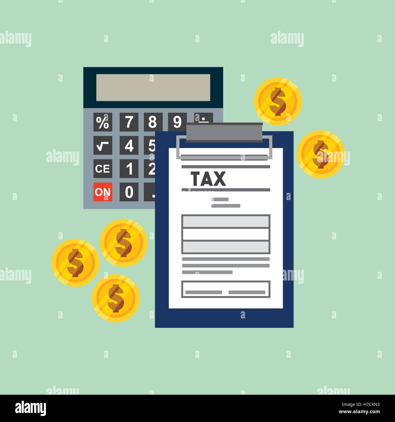 tax time flat icons vector illustration design Stock Vector Image & Art ...