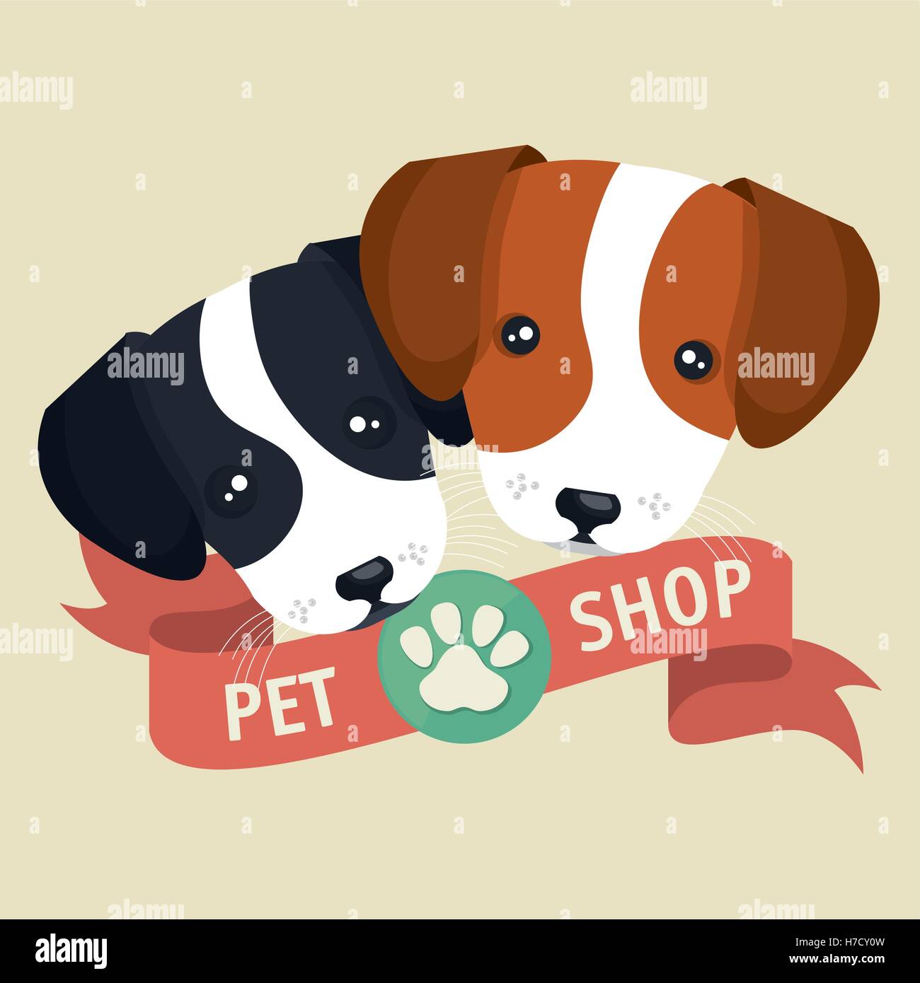 pet shop poster faces puppy design vector illustration eps 10 Stock ...