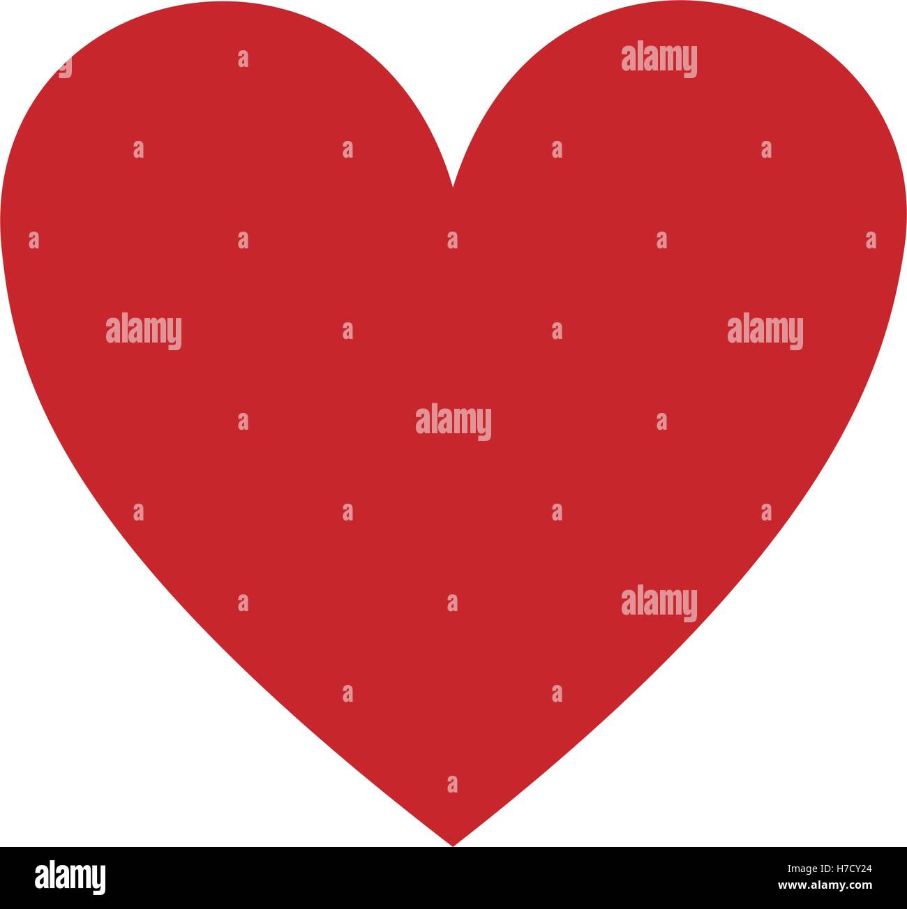 red heart shape icon over white background. love symbol. vector ...
