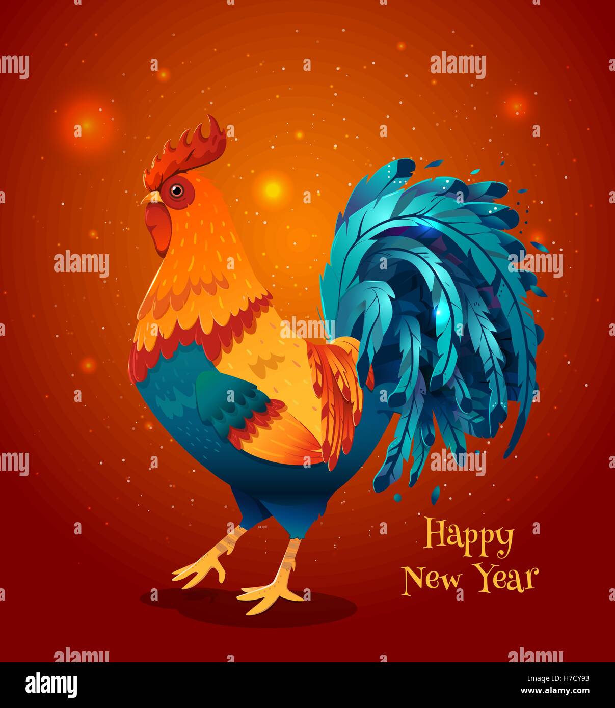Beautiful colorful and bright polygon rooster. Vector rooster ...