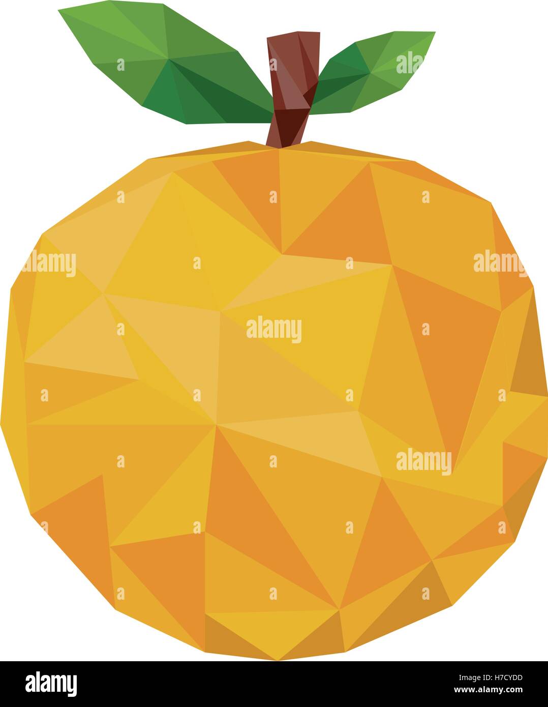 abstract yellow orange fruit icon over white background. vector ...