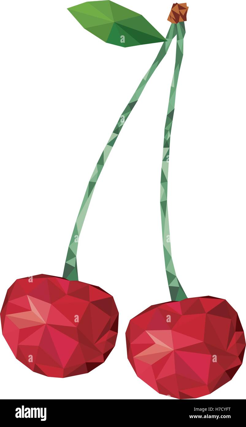 abstract cherry fruit icon over white background. vector illustration ...