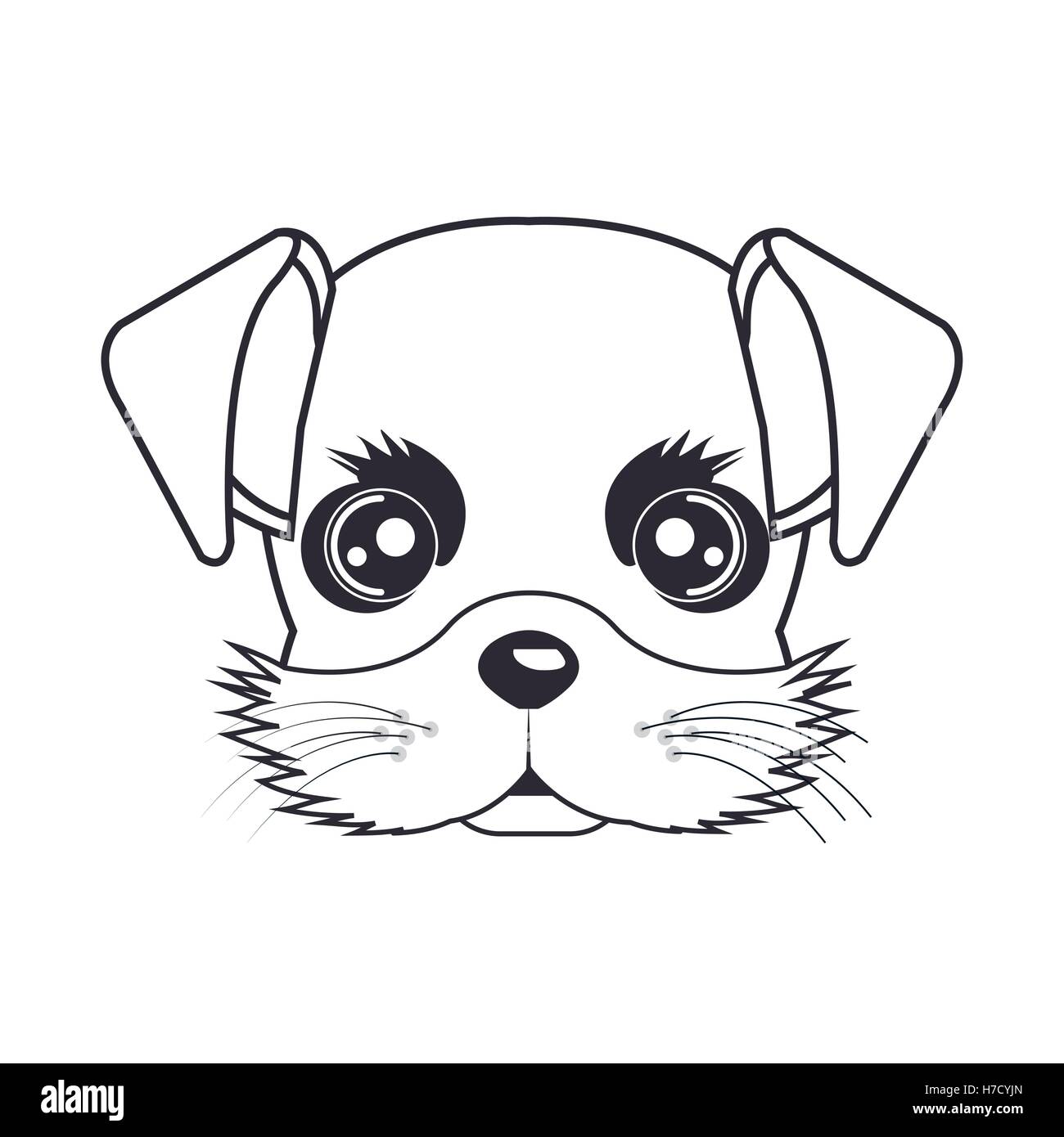 hand drawing cute face puppy vector illustration eps 10 Stock Vector ...