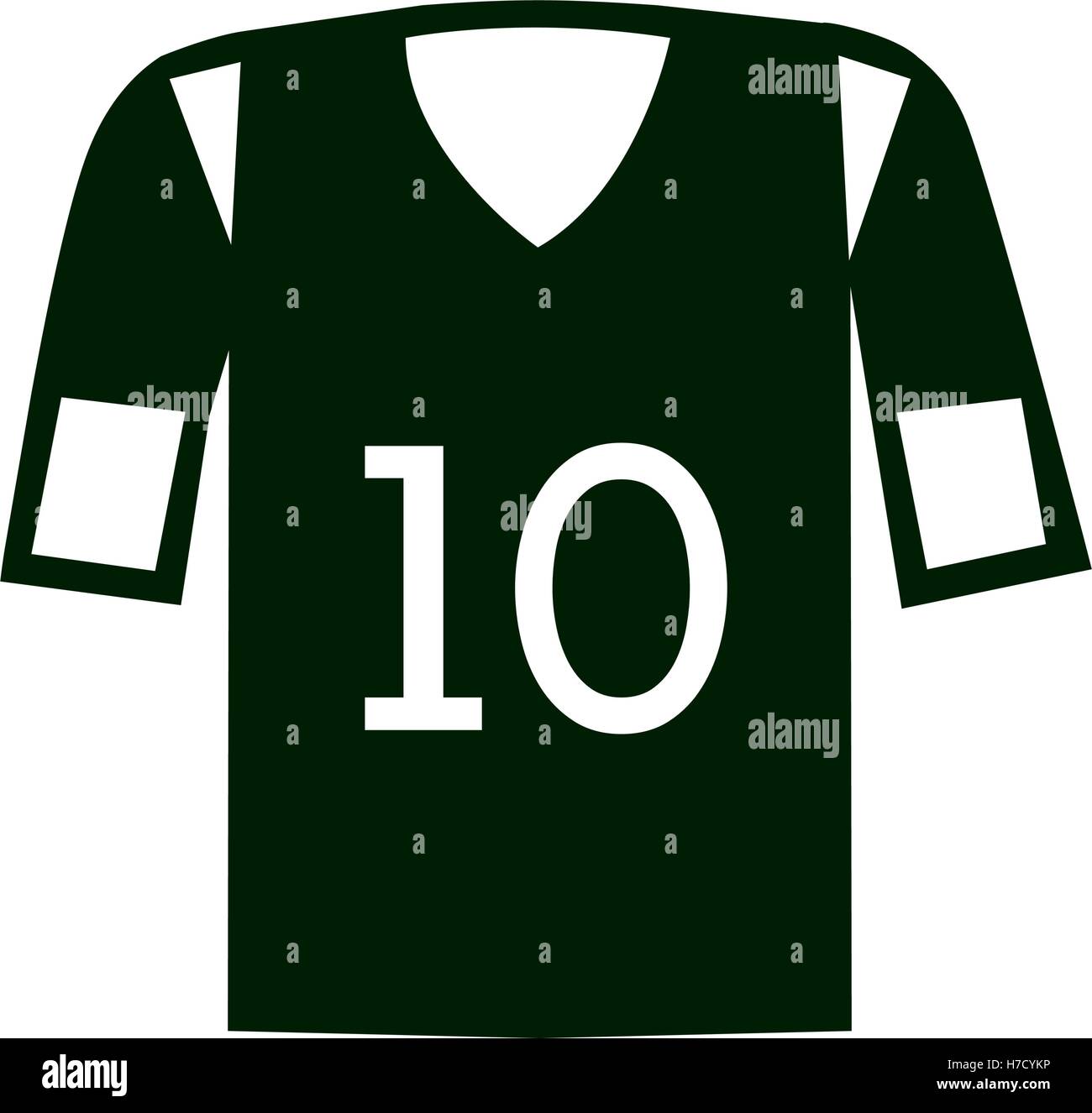 american football shirt sport equipment with number ten over white ...