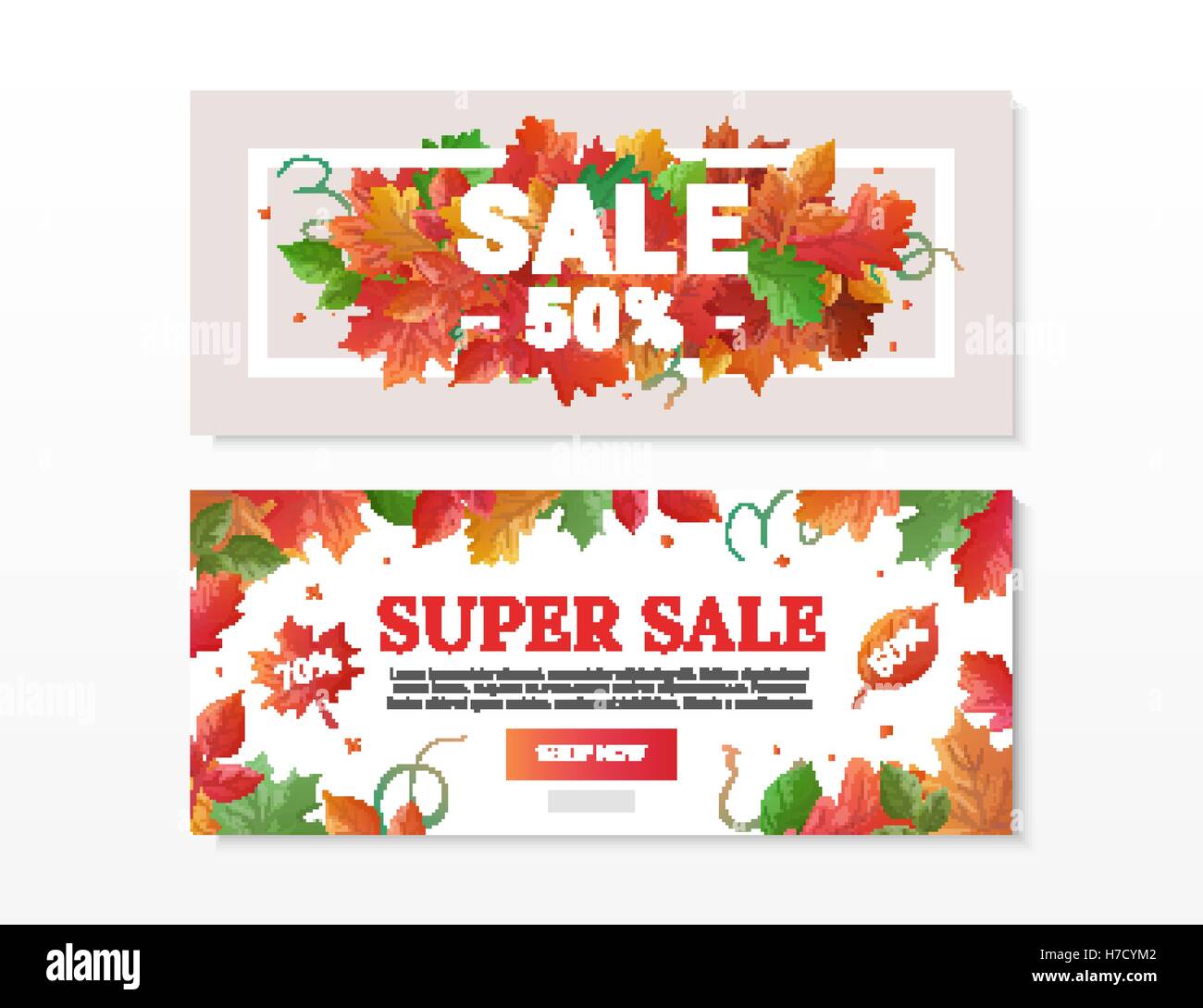 Collection of autumn sale sign banner Stock Vector Image & Art - Alamy