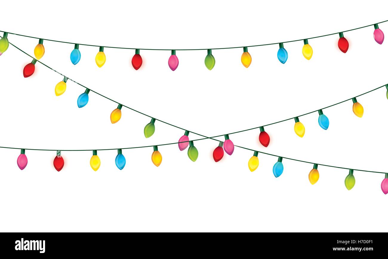 installation of Christmas lights decoration vector illustration design ...