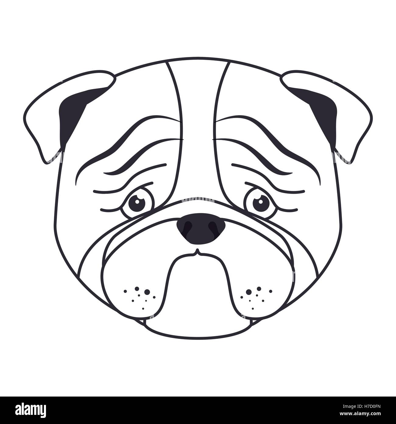 hand draw sad face dog vector illustration eps 10 Stock Vector Image ...