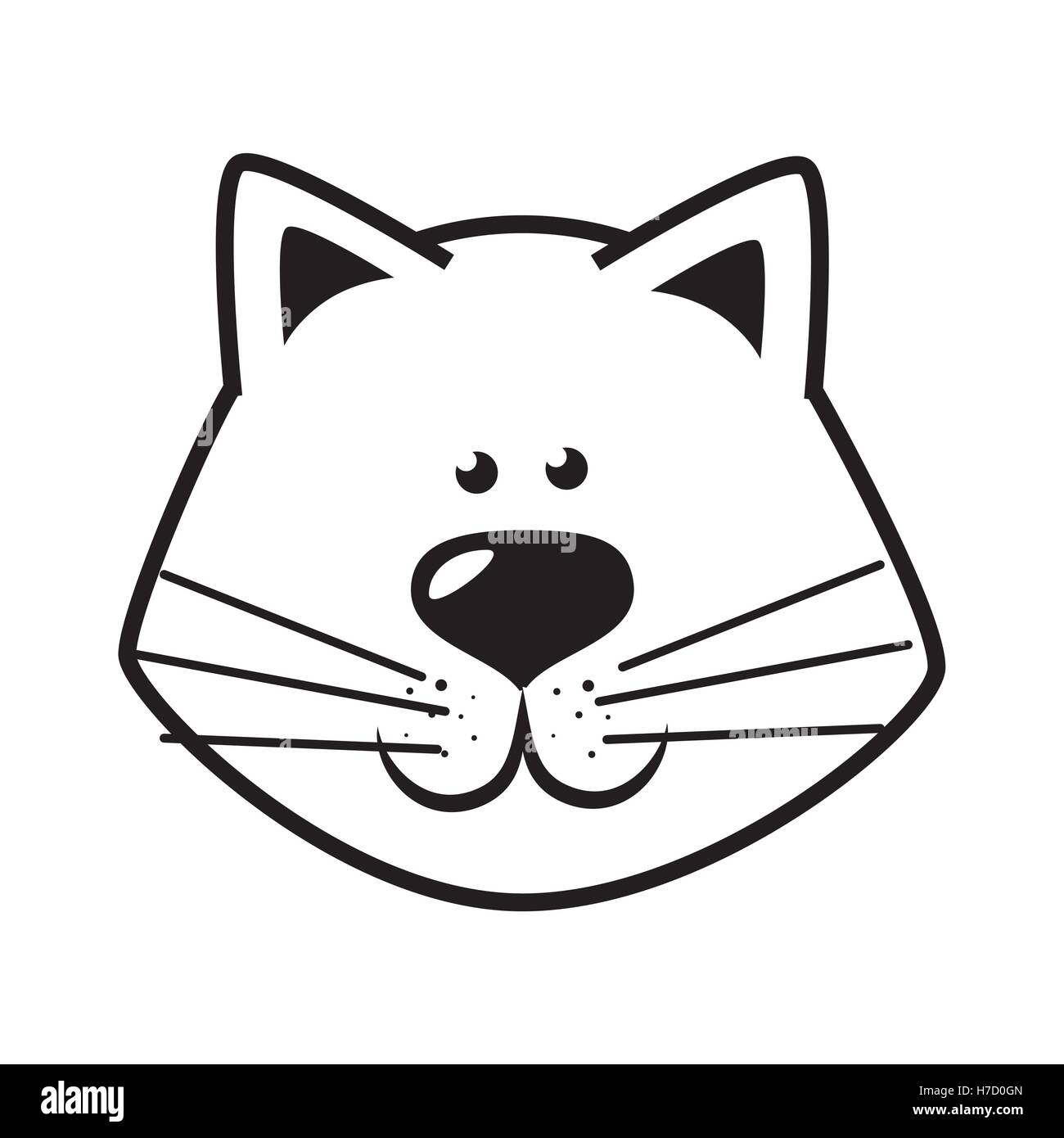 hand drawing face cat happy vector illustration eps 10 Stock Vector ...