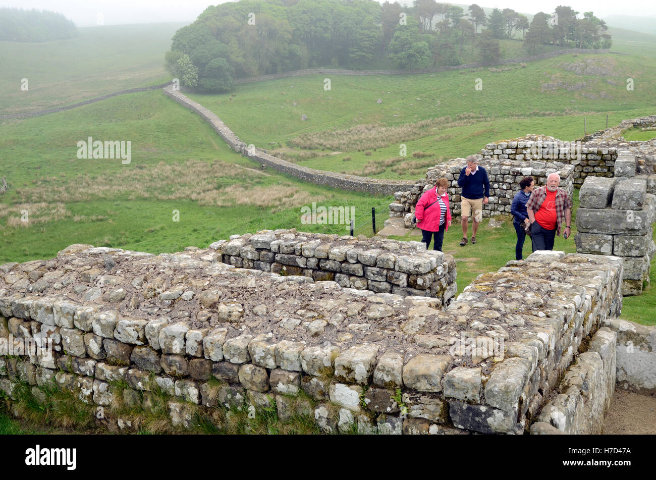 Housesteads Roman Fort and section of Hadrian's Wall Stock Photo - Alamy