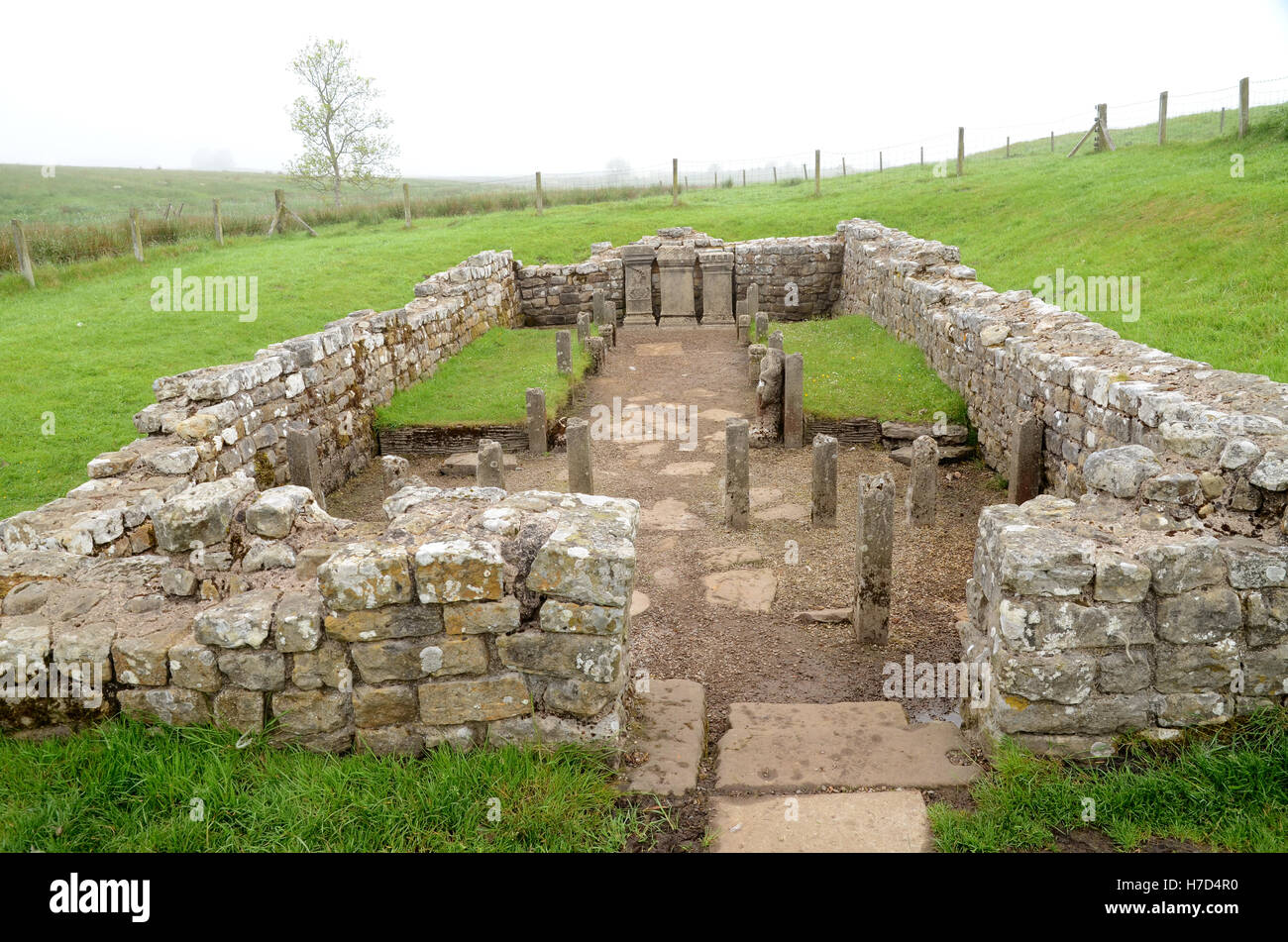 Ruins of the Temple of Mithras, Northumberland, England Stock Photo - Alamy