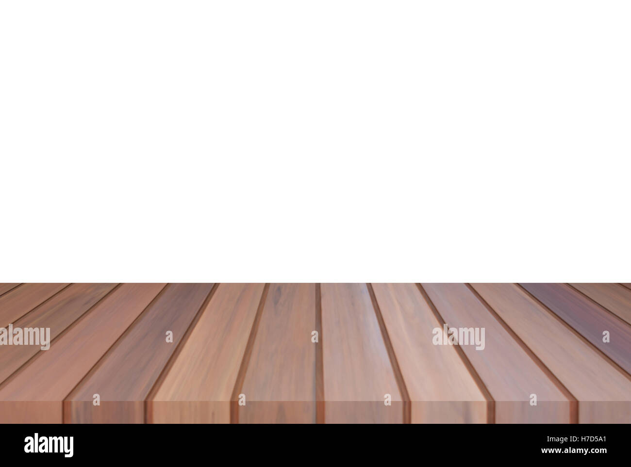 Brown wooden table top or counter isolated on white background. For ...