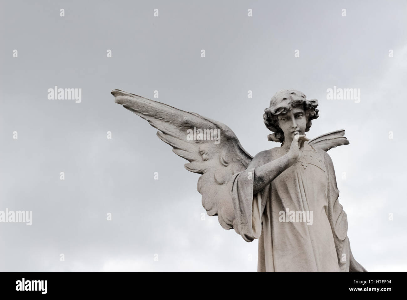 Photograph of an angel monochrome statue Stock Photo - Alamy