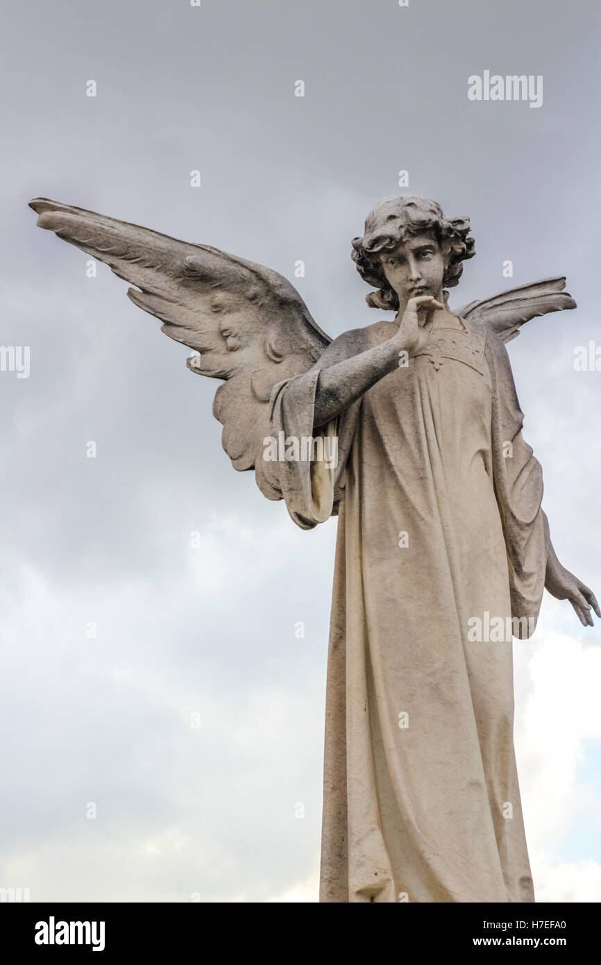 Photograph of an angel monochrome statue Stock Photo - Alamy
