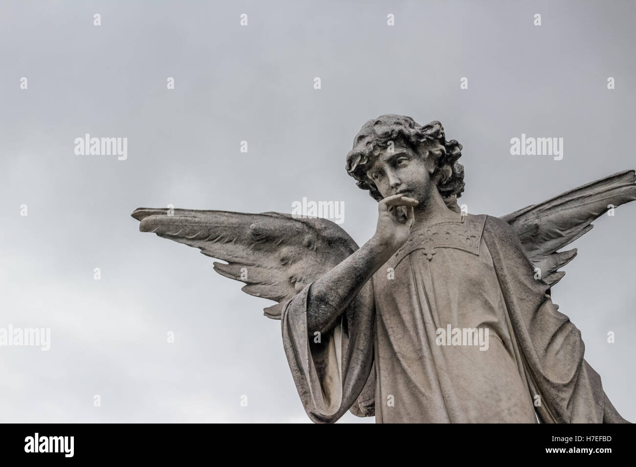 Photograph of an angel monochrome statue Stock Photo - Alamy